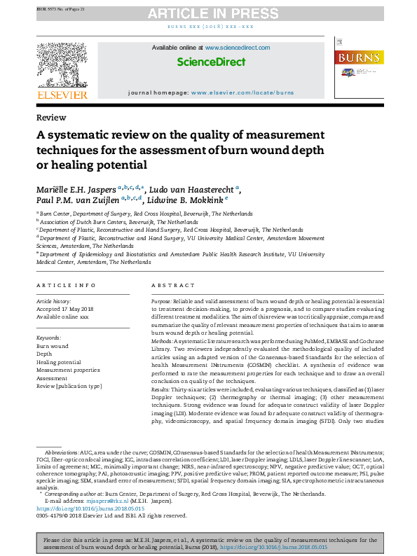 (PDF) A systematic review on the quality of measurement techniques for ...