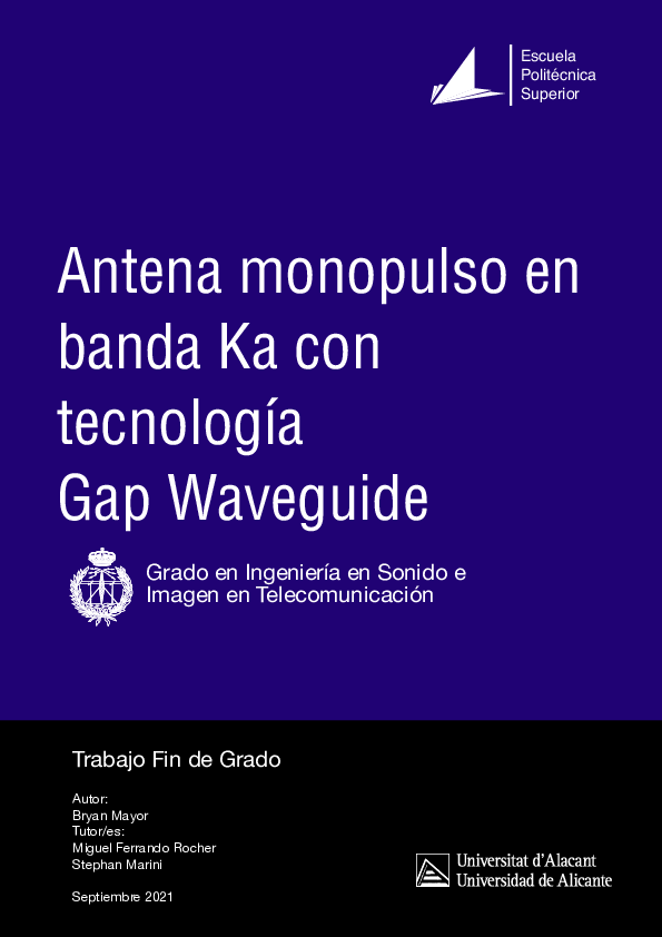 (PDF) Antena monopulso en banda Ka con tecnología Gap Waveguide