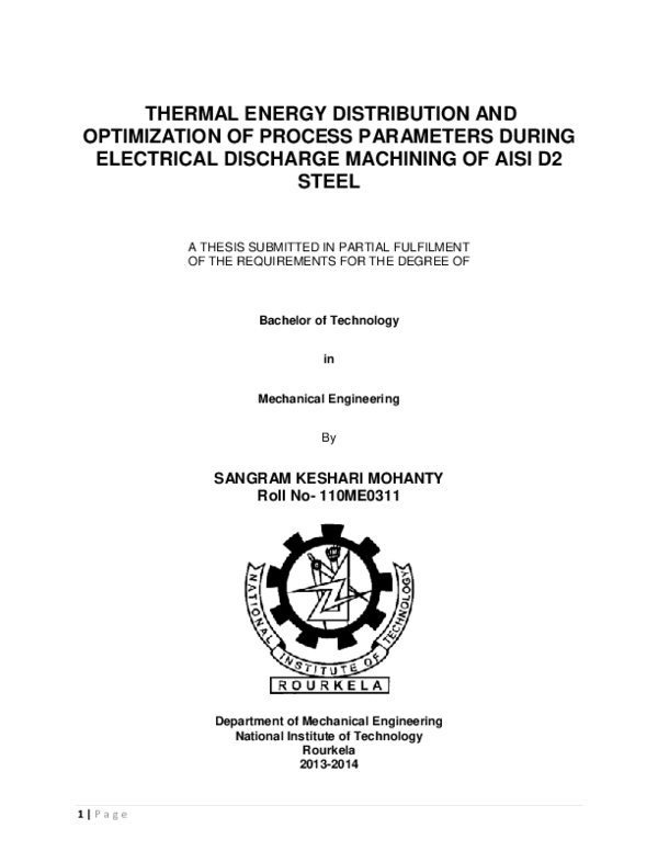 Pdf Thermal Energy Distribution And Optimization Of Process