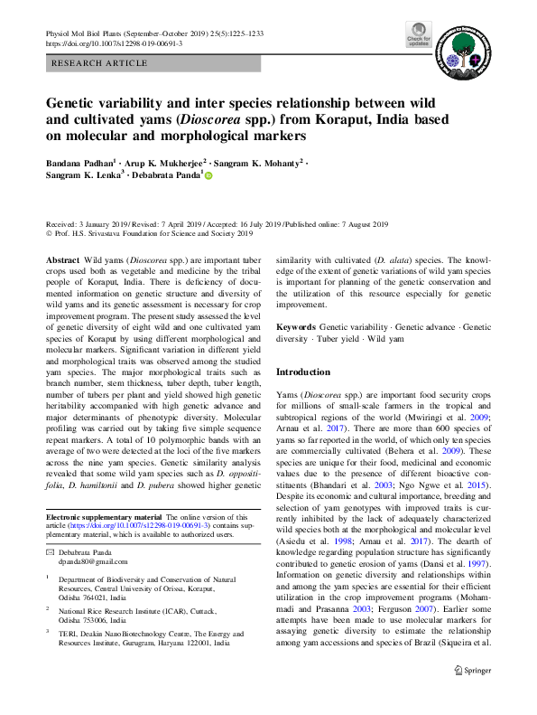 (PDF) Genetic variability and inter species relationship between wild ...
