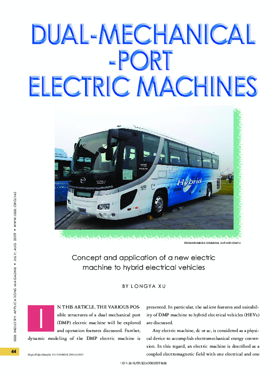 (PDF) Dual-mechanical-port electric machines-concept and application of ...