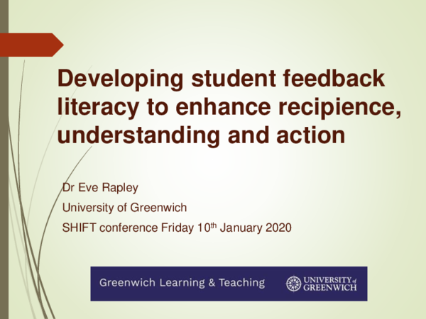 (PDF) Developing student feedback literacy to enhance recipience, understanding and action