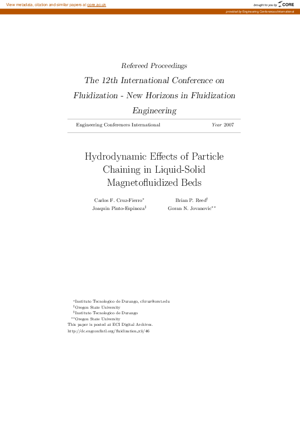 (PDF) Hydrodynamic Effects of Particle Chaining in Liquid-Solid Magnetofluidized Beds | Joaquin ...