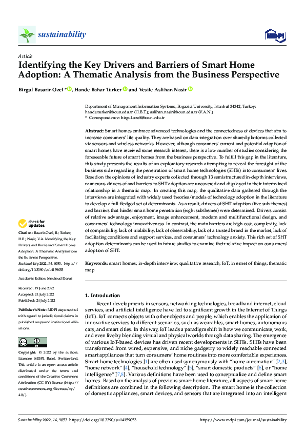 (PDF) Identifying the Key Drivers and Barriers of Smart Home Adoption ...