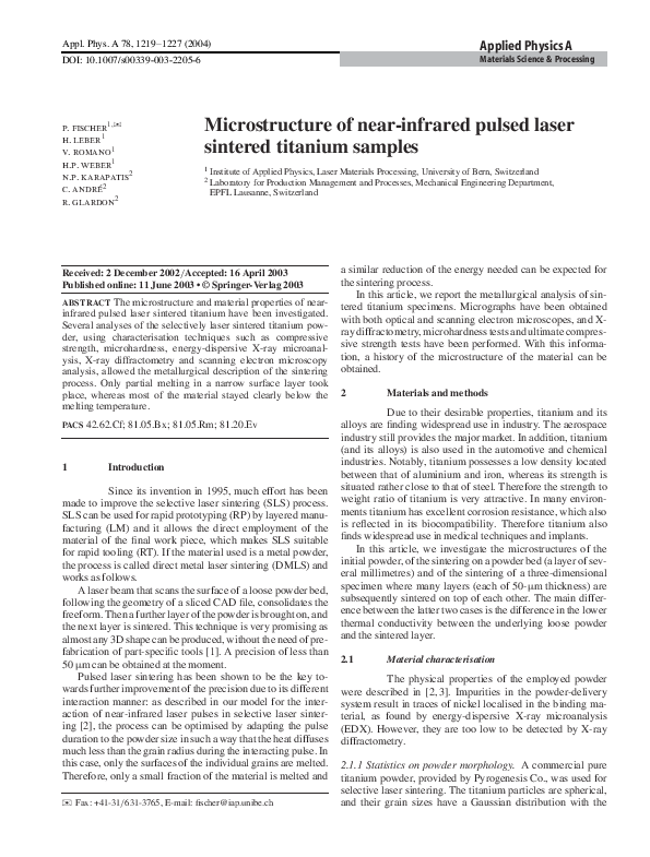 (PDF) Microstructure of near-infrared pulsed laser sintered titanium ...