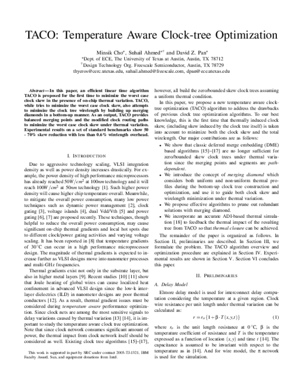 (PDF) Taco: temperature aware clock-tree optimization