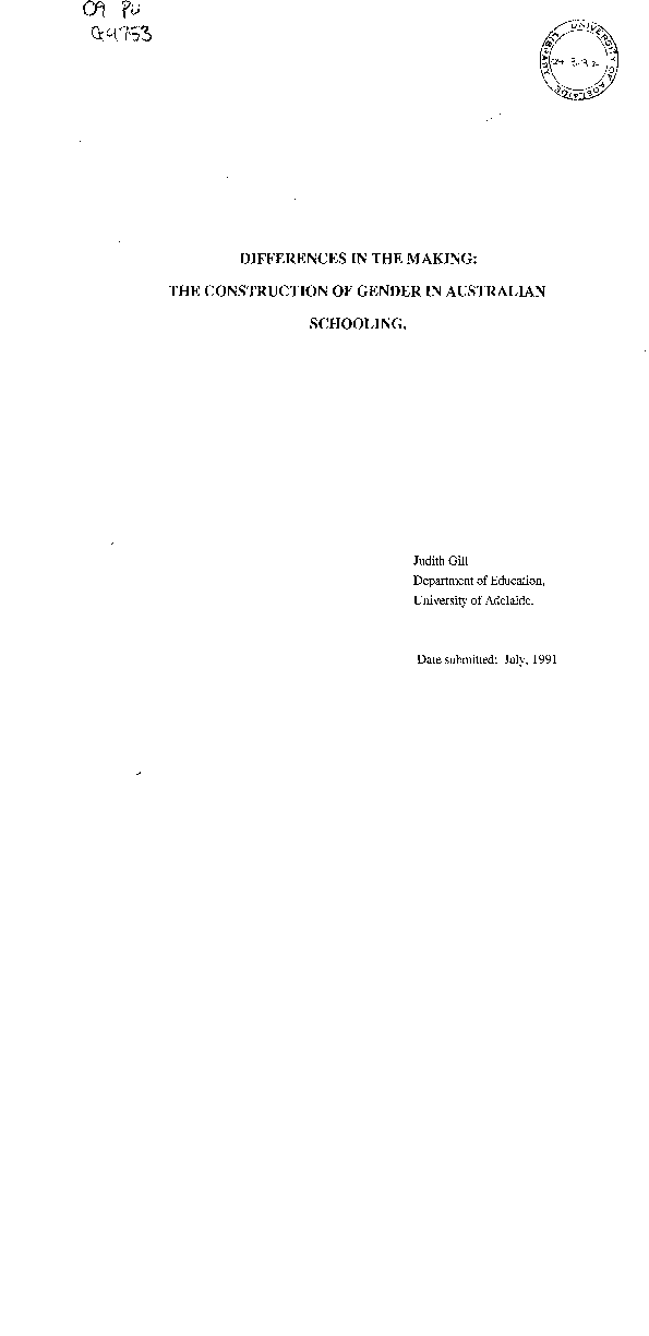 (PDF) Differences in the making : the construction of gender in ...