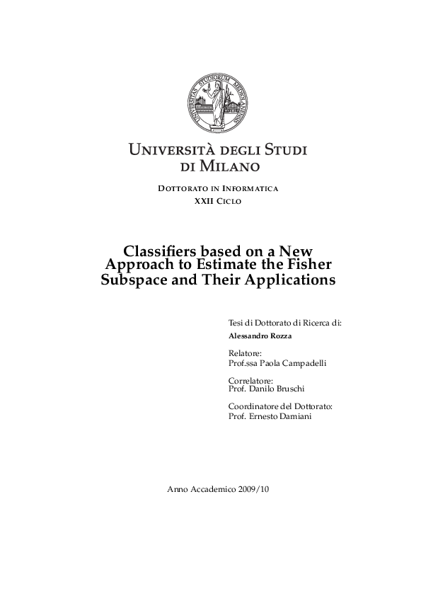 (PDF) Classifiers Based on a New Approach to Estimate the Fisher ...