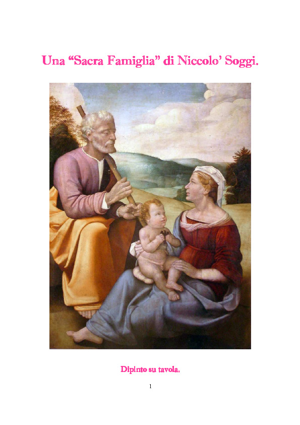(PDF) Niccolò Soggi. Sacra Famiglia.