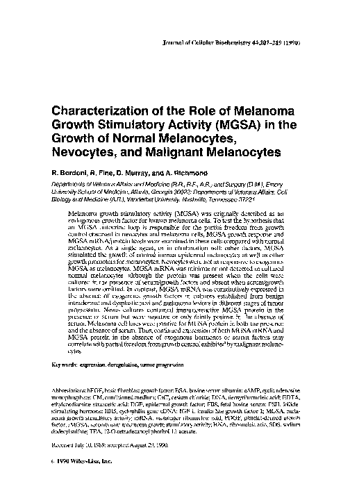 (PDF) Characterization of the role of melanoma growth stimulatory ...