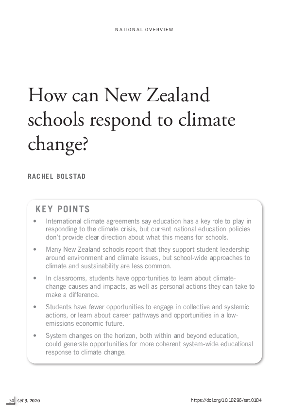 (PDF) How can New Zealand schools respond to climate change?