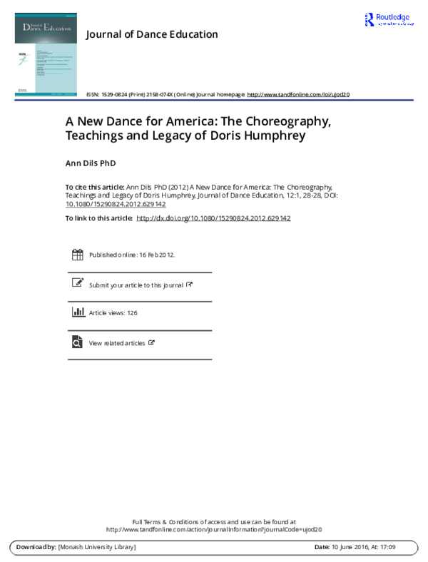 (PDF) A New Dance for America: The Choreography, Teachings and Legacy ...