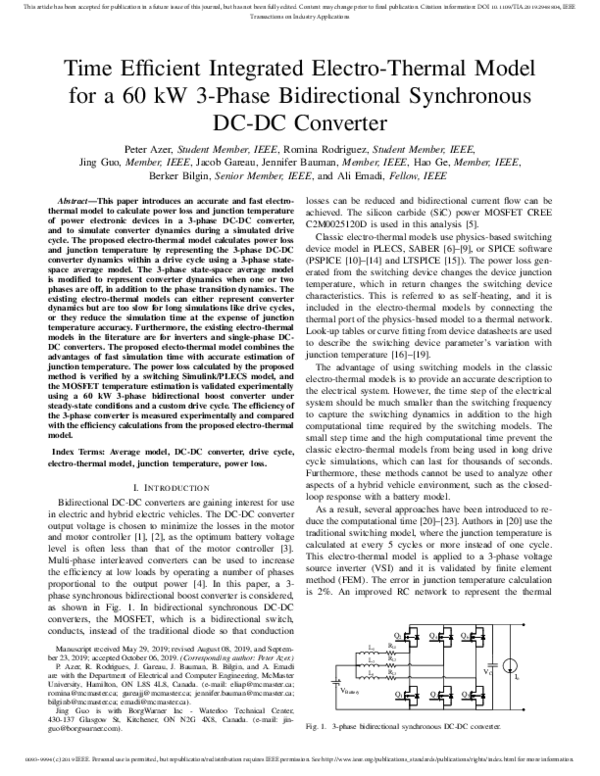 (PDF) Time-Efficient Integrated Electrothermal Model for a 60-kW Three-Phase Bidirectional ...