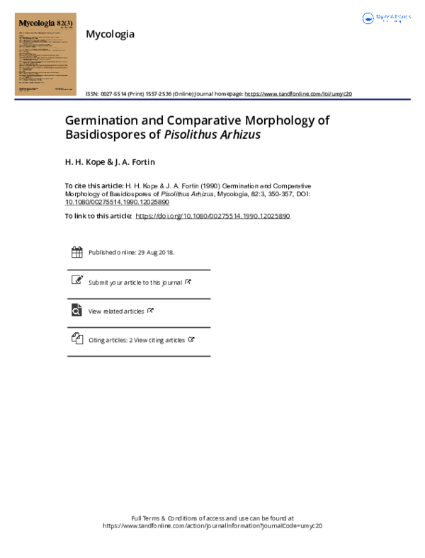 (PDF) Germination and Comparative Morphology of Basidiospores of ...