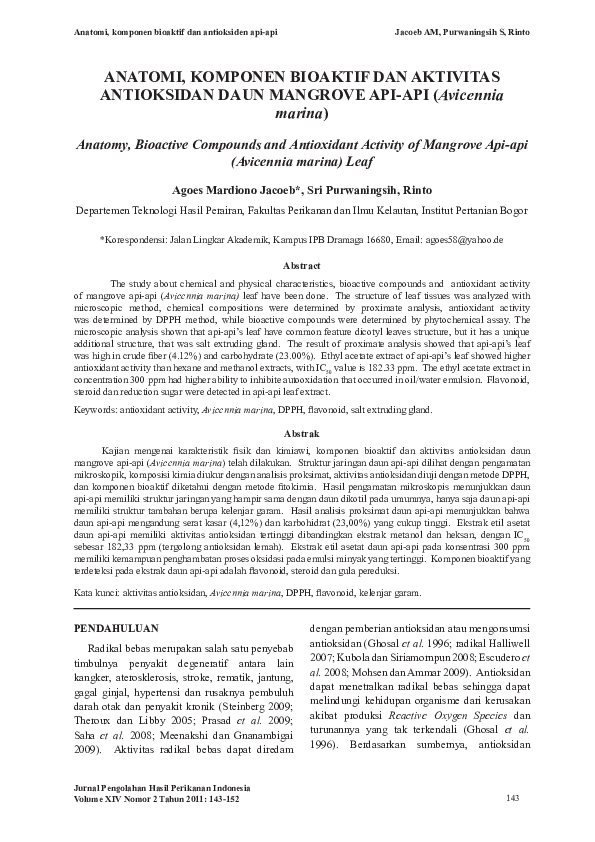 (PDF) ANATOMI, KOMPONEN BIOAKTIF DAN AKTIVITAS ANTIOKSIDAN DAUN ...