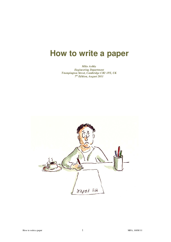 (PDF) How to write a paper