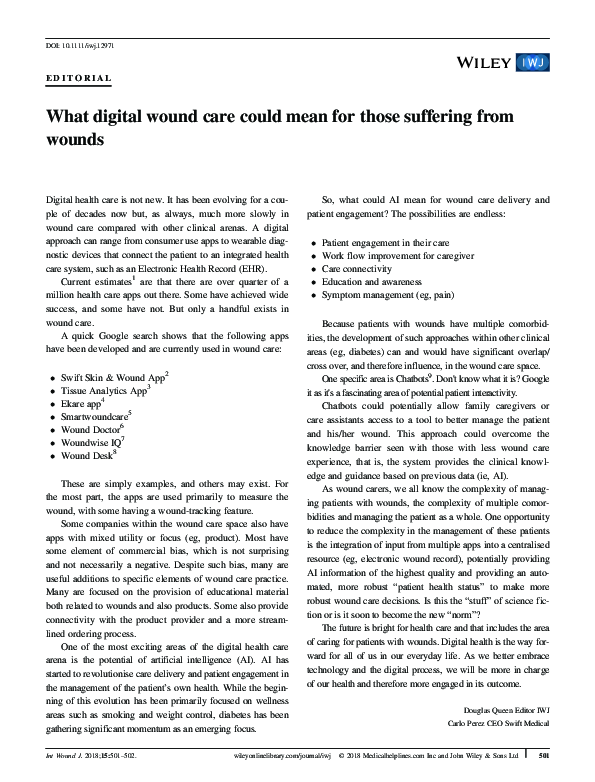 (PDF) What digital wound care could mean for those suffering from wounds
