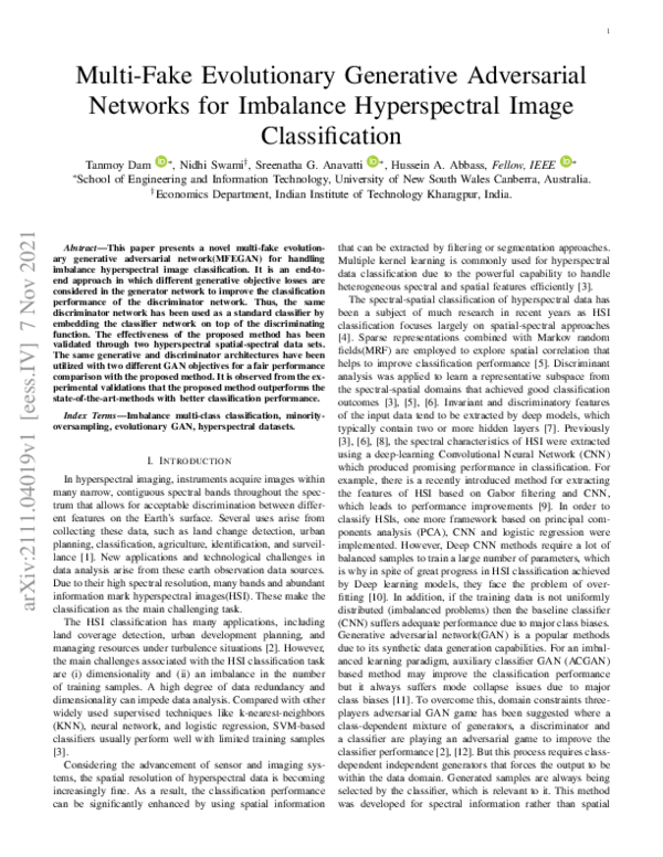(PDF) Mixture of Spectral Generative Adversarial Networks for Imbalanced Hyperspectral Image ...