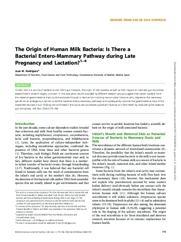 (PDF) The origin of human milk bacteria: is there a bacterial entero ...