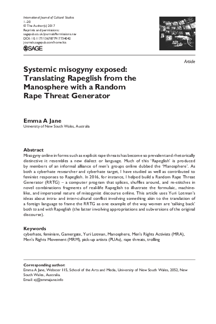 (PDF) Systemic misogyny exposed: Translating Rapeglish from the ...
