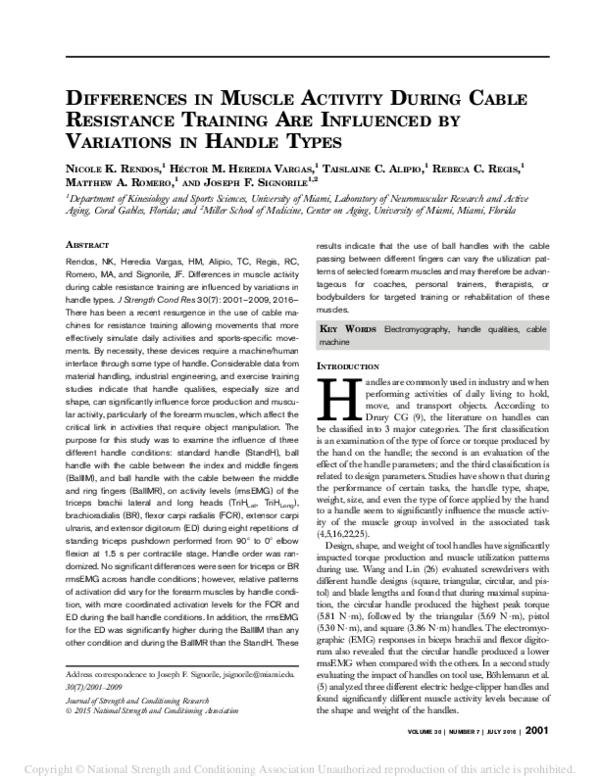 (PDF) Differences in Muscle Activity During Cable Resistance Training ...