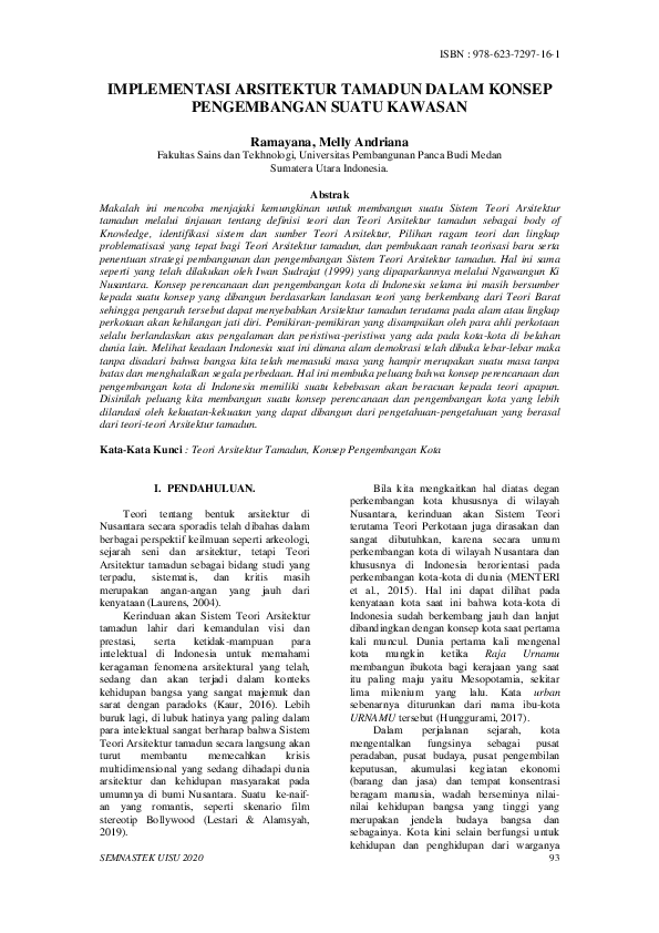 (PDF) Implementasi Arsitektur Tamadun Dalam Konsep Pengembangan Suatu Kawasan