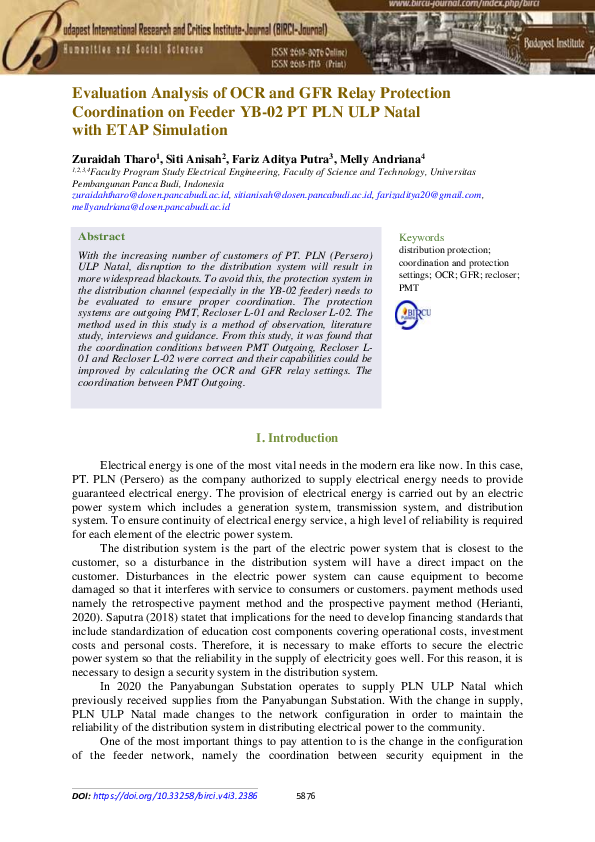 (PDF) Evaluation Analysis of OCR and GFR Relay Protection Coordination ...