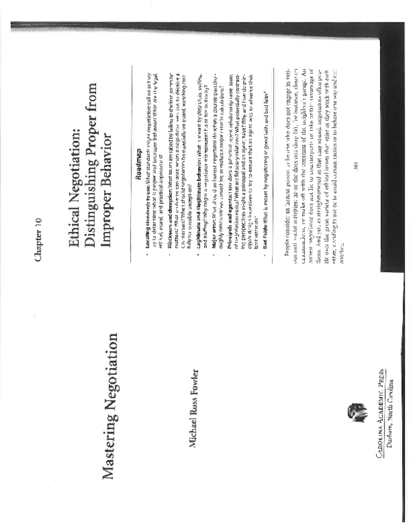 (PDF) Ethical Negotiation - Distinguishing Proper from Improper Behavior