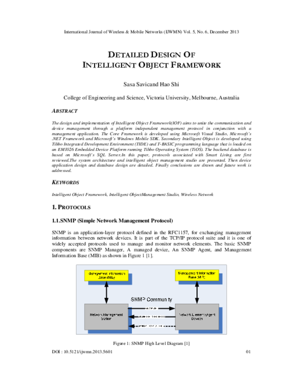 (PDF) Detailed Design of Intelligent Object Framework