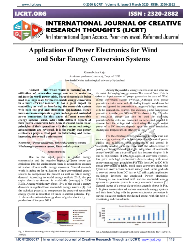 (PDF) Applications of Power Electronics for Wind and Solar Energy ...
