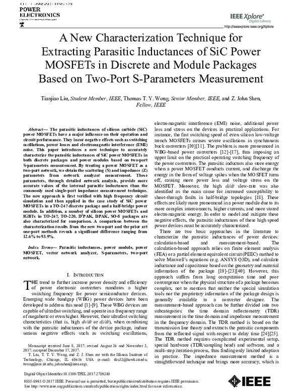 (PDF) A New Characterization Technique for Extracting Parasitic ...