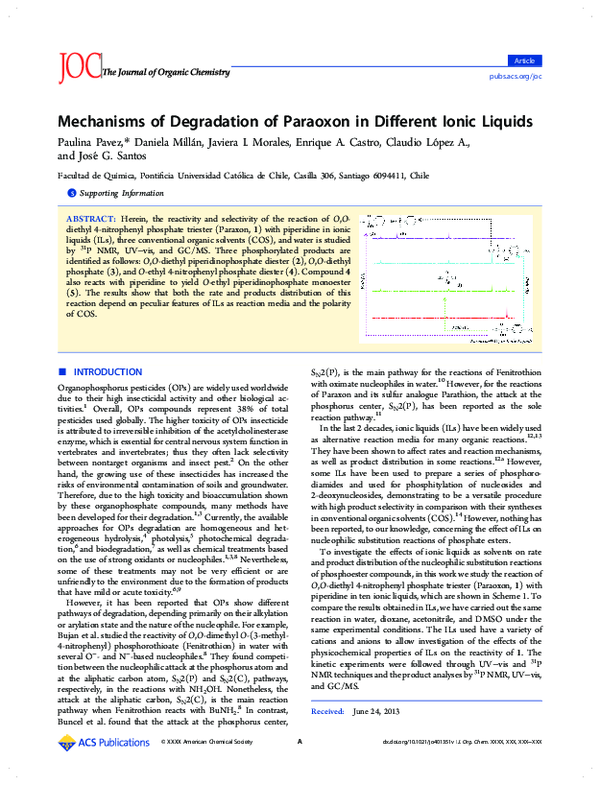 (PDF) Mechanisms of Degradation of Paraoxon in Different Ionic Liquids