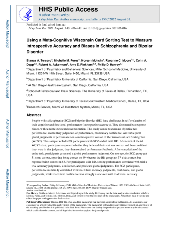 (PDF) Using a Meta-cognitive Wisconsin Card Sorting Test to measure ...