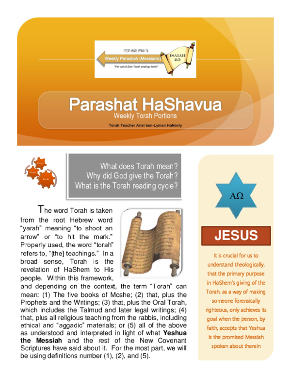 (PDF) Weekly Torah Portions Introduction