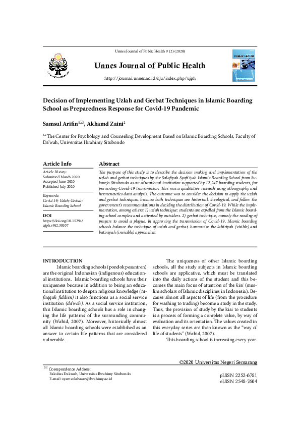 (PDF) Decision of Implementing Uzlah and Gerbat Techniques in Islamic ...