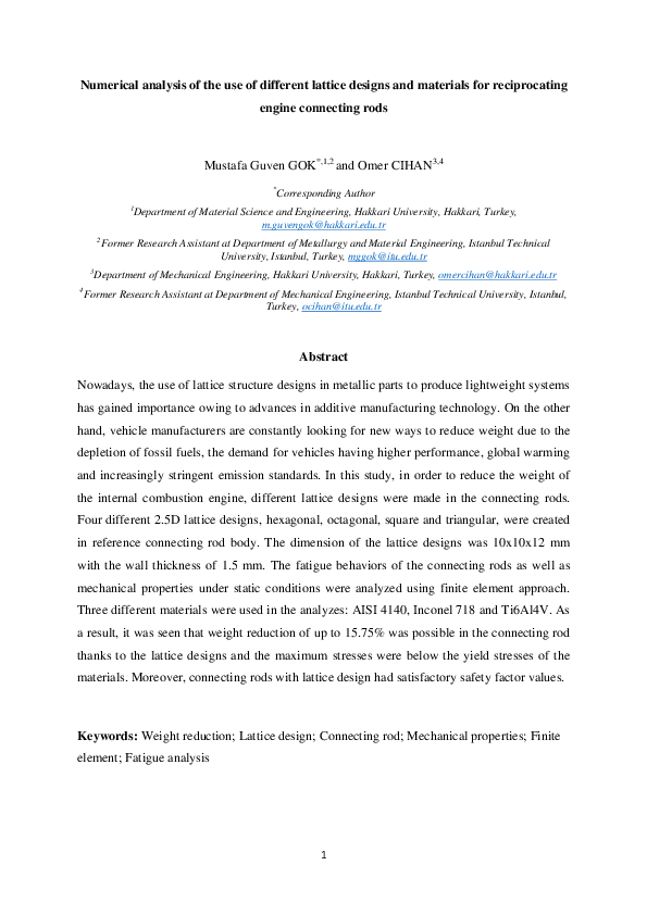 (PDF) Numerical analysis of the use of different lattice designs and ...