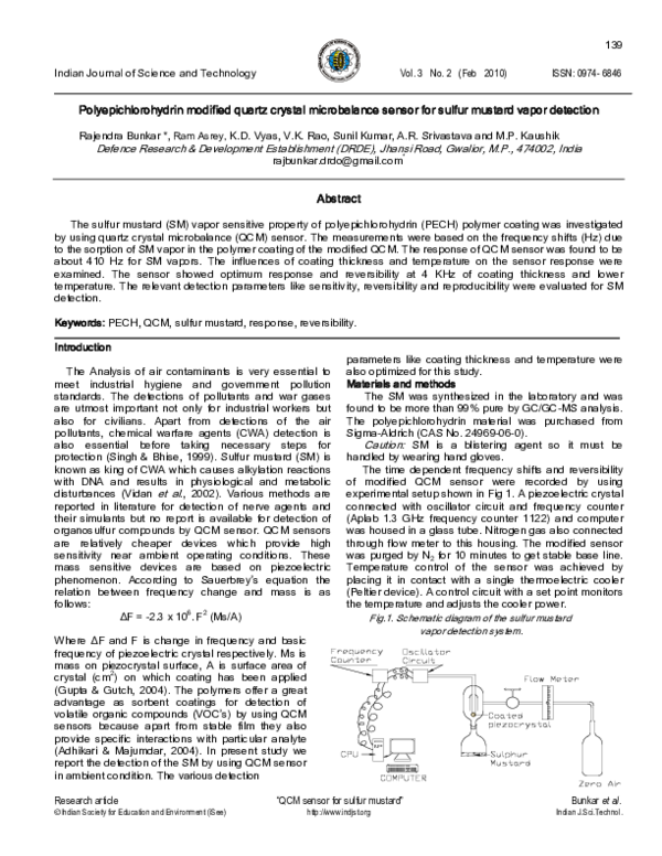 (PDF) Polyepichlorohydrin Modified Quartz Crystal Microbalance Sensor ...