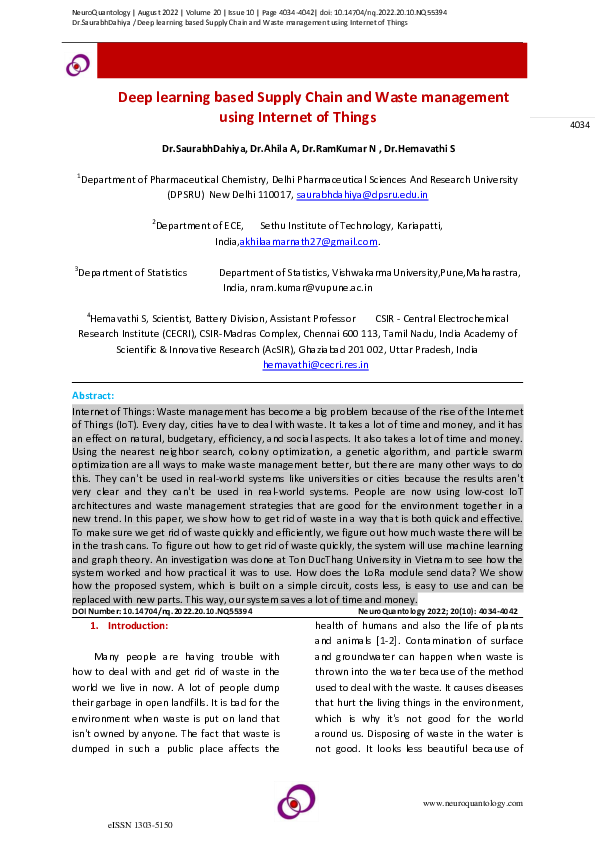 (PDF) Deep learning based Supply Chain and Waste management using ...