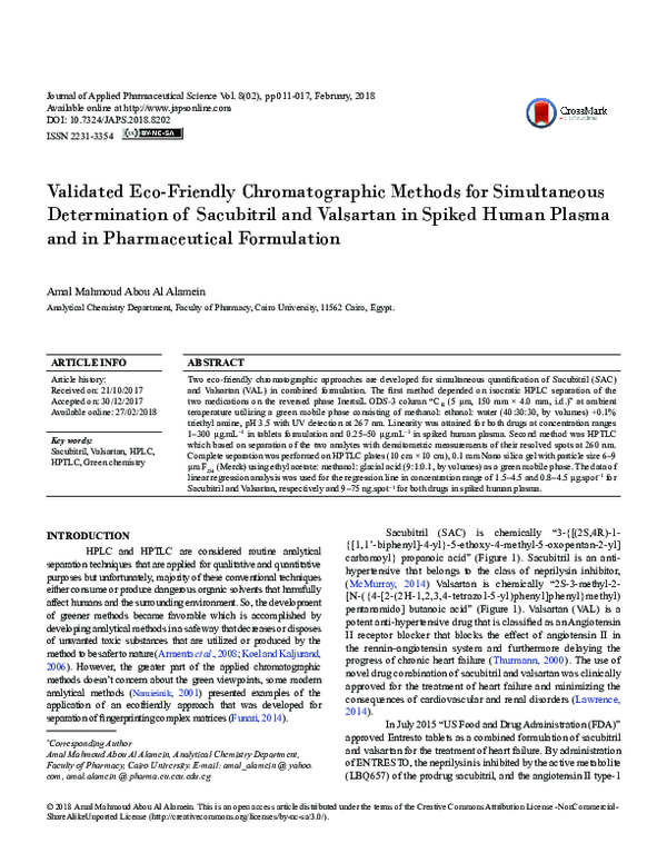 (PDF) Validated Eco-Friendly Chromatographic Methods for Simultaneous Determination of ...