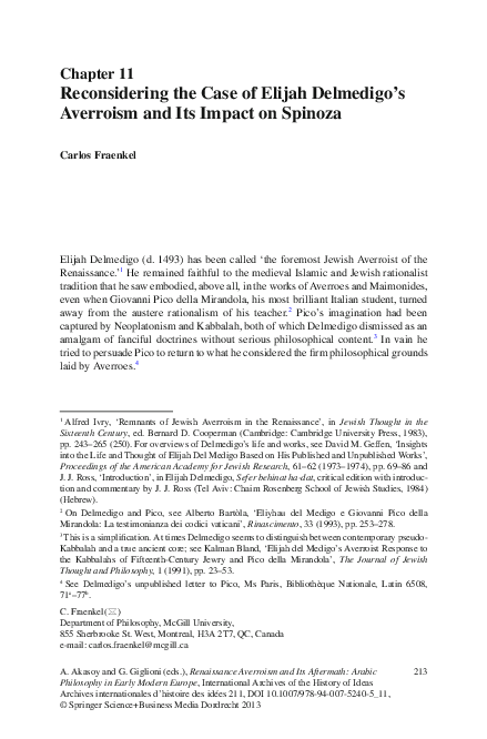 (PDF) Renaissance Averroism and Its Aftermath: Arabic Philosophy in ...