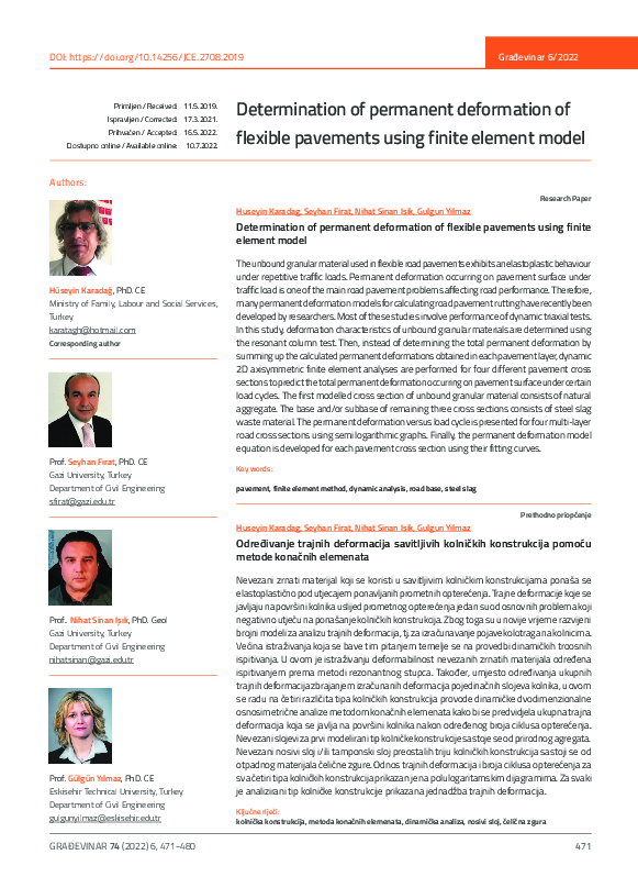 Pdf Determination Of Permanent Deformation Of Flexible Pavements Using Finite Element Model