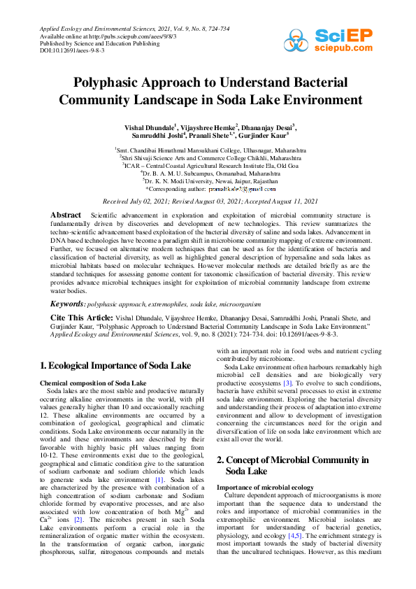 (PDF) Polyphasic Approach to Understand Bacterial Community Landscape ...