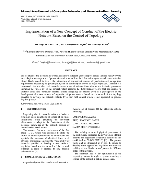(PDF) Implementation of a New Concept of Conduct of the Electric ...