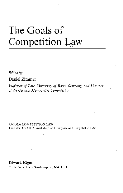 (PDF) The Goals of Competition Law