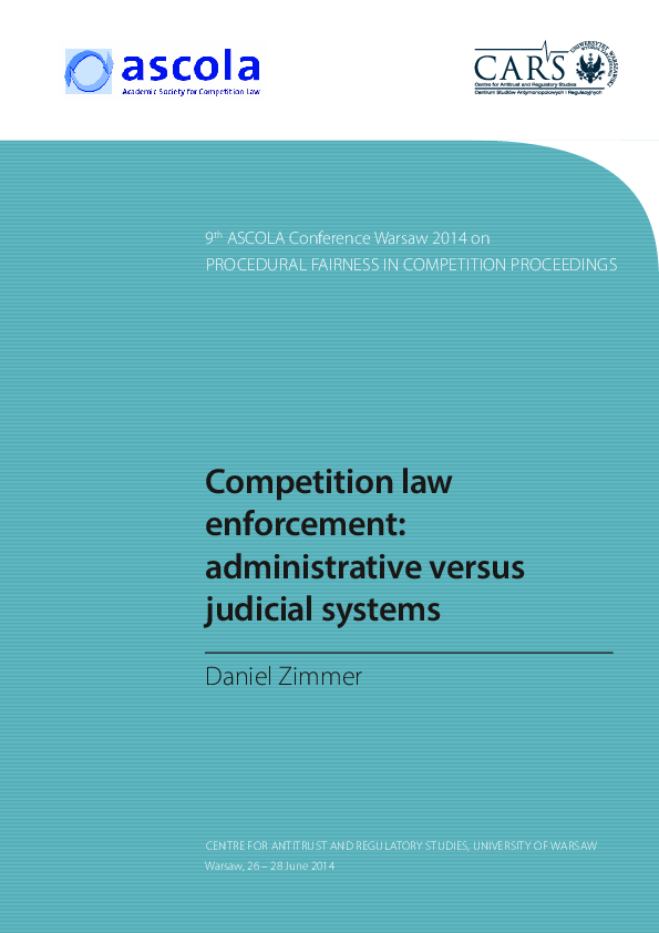(PDF) Competition law enforcement: administrative versus judicial systems