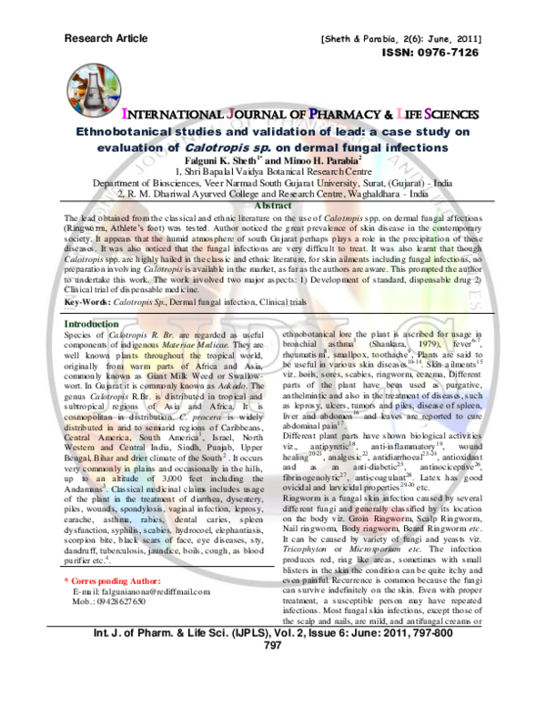 (PDF) Ethnobotanical studies and validation of lead: a case study on ...