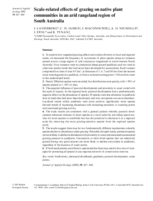 (PDF) Scale-related effects of grazing on native plant communities in ...
