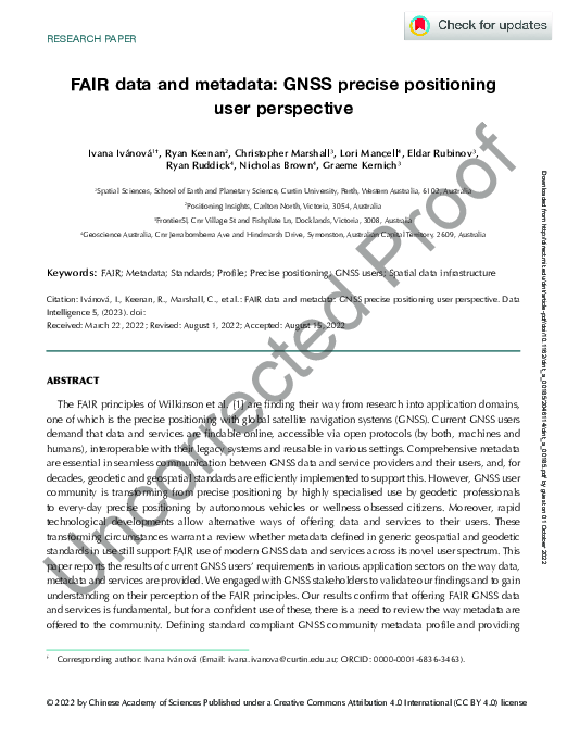 (PDF) FAIR data and metadata: GNSS precise positioning user perspective