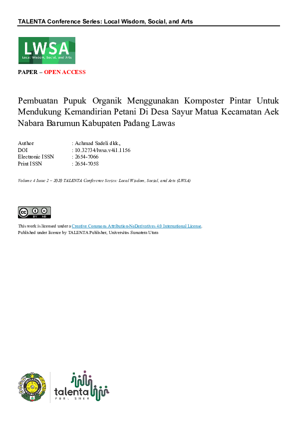 (PDF) Pembuatan Pupuk Organik Menggunakan Komposter Pintar Untuk ...