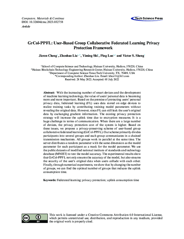 (PDF) GrCol-PPFL: User-Based Group Collaborative Federated Learning ...